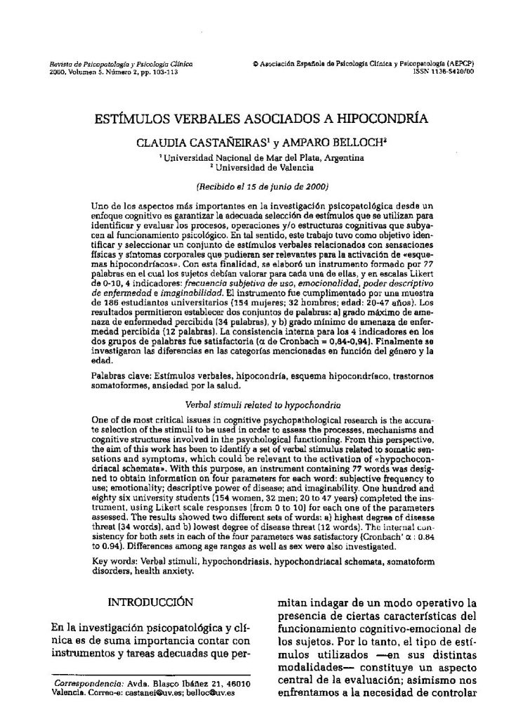 estímulos verbales archivos - Asociación Española de Psicología Clínica ...